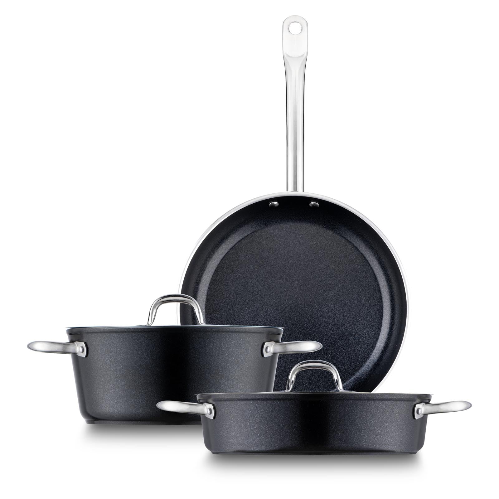 Jumbo Swiss Crystal Siyah 5 Parça İndüksiyon Tabanlı Tencere Seti | Jumbo